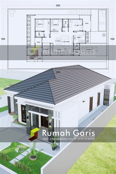 Desain Rumah Minimalis 9x12 Meter Ukuran Lahan Kapling 15x25 M Rumah