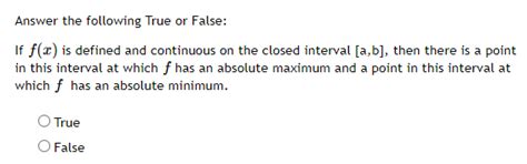 Solved Answer The Following True Or False If Fx Is