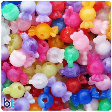 Mixed Marbled 18mm Candy Plastic Beads 50pcs