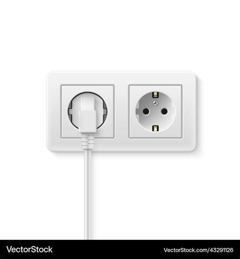 Socket Empty And With Plug Realistic Royalty Free Vector