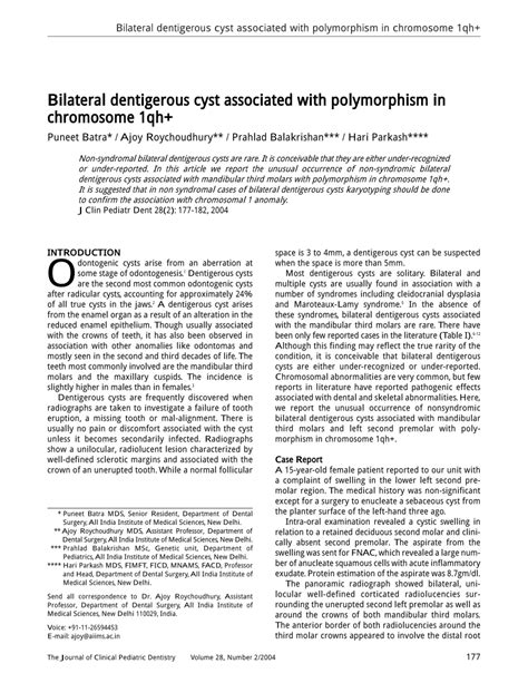 Pdf Bilateral Dentigerous Cyst Associated With Polymorphism In