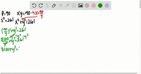 SOLVED Solve The Product Of Two Numbers Is The Sum Of Their Squares Is Find The Numbers