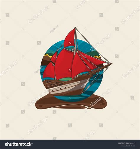 Phinisi Cartoon Logo Vector Collection Ancient Stock Vector Royalty