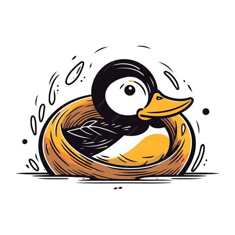Premium Vector Duck In The Nest Vector Illustration Isolated On White Background