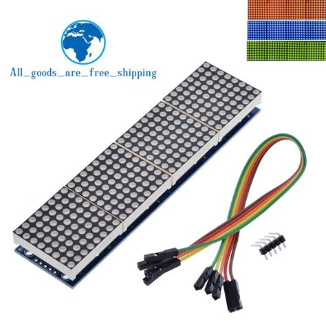 Max7219 點陣模塊適用於 Arduino 微控制器 4 合一顯示器帶 5p 線紅色綠色藍色 蝦皮購物