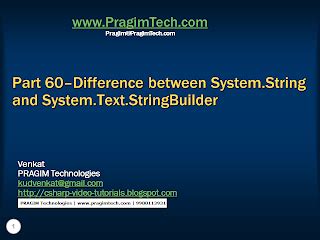 Sql Server Net And C Video Tutorial Part 60Difference Between