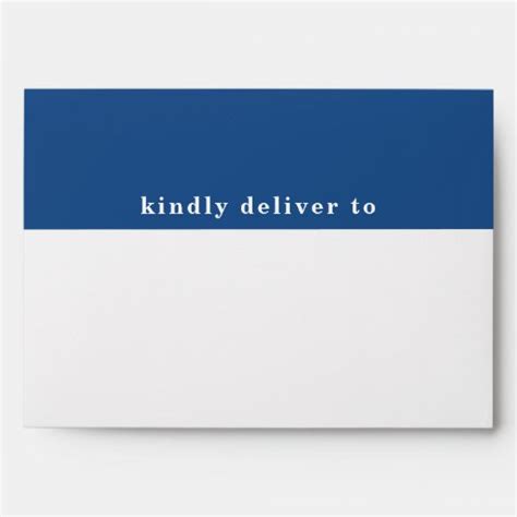 RETURN ADDRESS Modern Plain Simple Bold Dark Blue Envelope Zazzle
