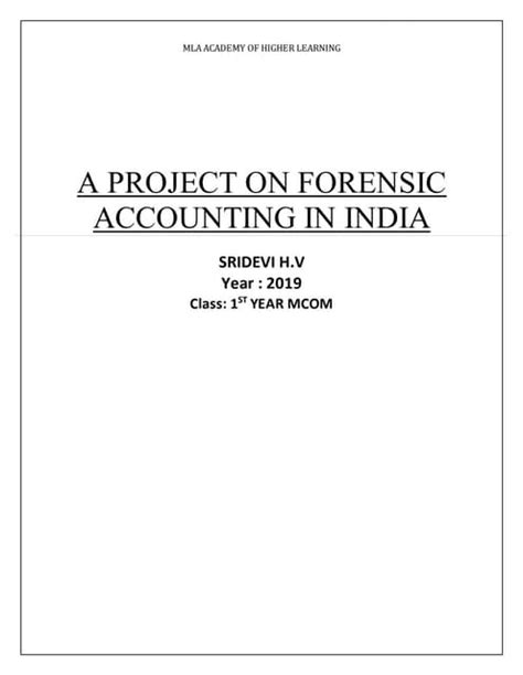 Forensic Accounting Ppt 2 Ppt