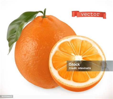 오렌지입니다 신선한 과일 3d 현실적인 벡터 아이콘 오렌지 감귤류 과일에 대한 스톡 벡터 아트 및 기타 이미지 오렌지 감귤류