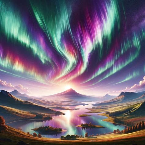 Premium Ai Image Geomagnetic Storm Landscape Illustration