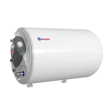 Бойлер ЕЛДОМ 80 3 Kw хоризонтален емайлиран голям диаметър ел част и тръби вляво