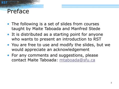 Ppt Introduction To Rst Rhetorical Structure Theory Powerpoint Presentation Id446661