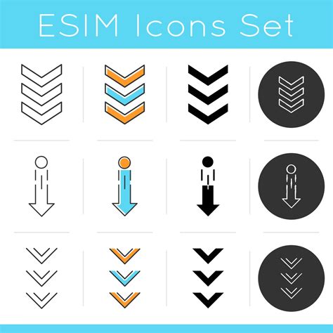 Scrolling Down And Uploading Indicators Icons Set 3234449 Vector Art At