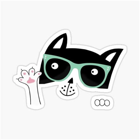 Funny Cat Face With Funky Glasses Sticker For Sale By Hujee Redbubble