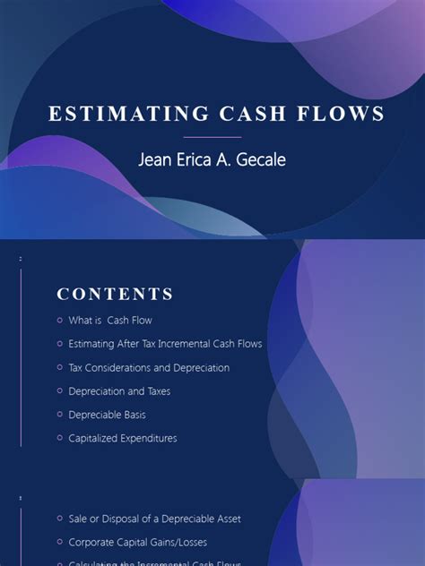 Estimating Cash Flows Autosaved Pdf Depreciation Expense