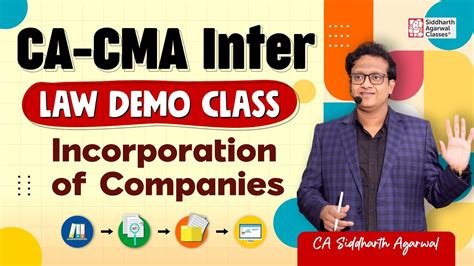 Ca Cma Inter Law Demo Class Incorporation Of Companies Ca Siddharth