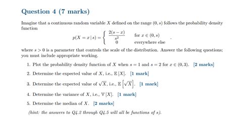 Solved Imagine That A Continuous Random Variable X Defined Chegg