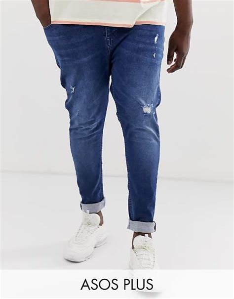 Asos Design Plus Jean Seconde Peau En Tissu Power Stretch Avec