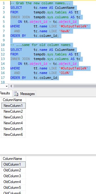 comparing column values in the same table no column name