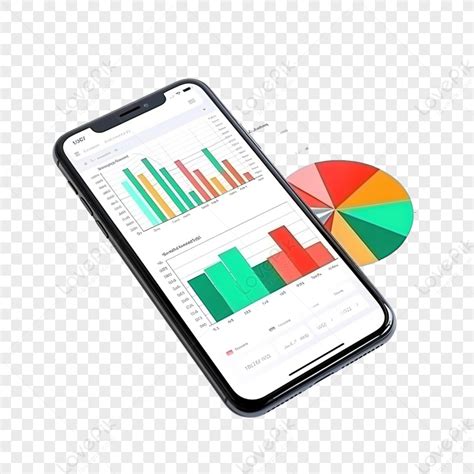 분석 금융 비즈니스 개념을 위한 스마트폰 및 그래프도표재원 Png 일러스트 무료 다운로드 Lovepik