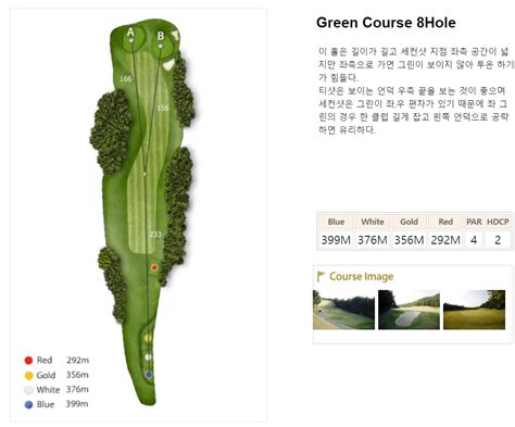 한성 Cc 한성 컨트리클럽 오렌지 블루 그린 코스 공략도