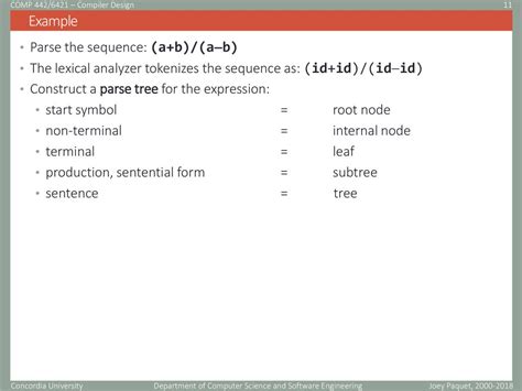 Compiler Design Syntactic Analysis Part I Ppt Download