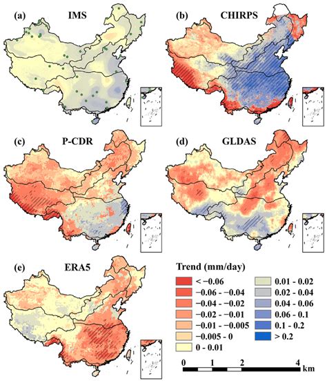 Spatial Patterns Of Annual Trends Of Daily Precipitation Intensity Ip Download Scientific