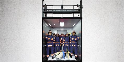 Fire Evacuation Lift A Vertical Fire Brigade At Fire Rescue Operations