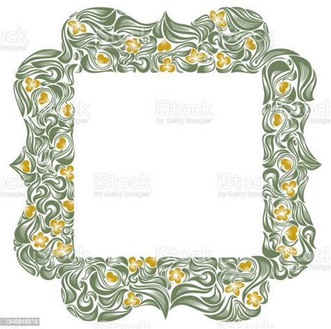 장식 빈 클래식 스타일 테두리 벡터 빈티지 디자인 잎과 꽃으로 만든 꽃 프레임 고급 아름다운 배경 초대 또는 텍스트 장소 인사말 카드 잎에 대한 스톡 벡터 아트 및 기타