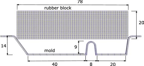 Rubber Molding Problem Geometry And Fe Discretization Dimensions In