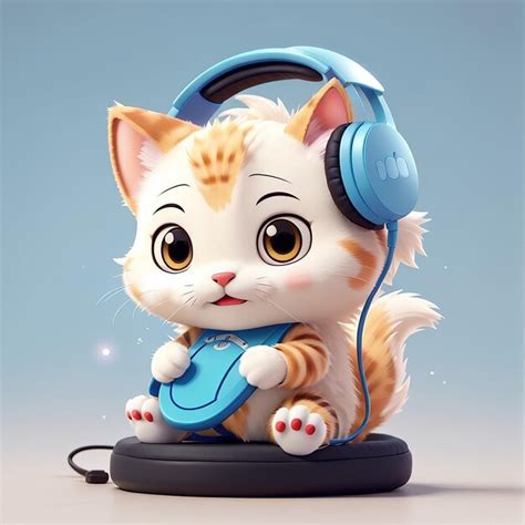 Premium Photo Cute Cat Hug Fish With Headphone Cartoon Vector Icon