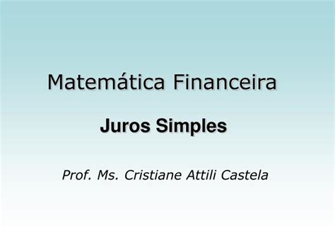 PPT Matemática Financeira PowerPoint Presentation free download ID