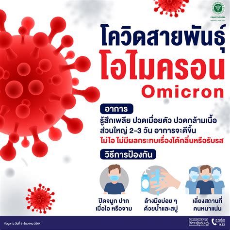 กรมควบคุมโรค On Twitter โควิดสายพันธุ์โอไมครอน Omicron อาการ
