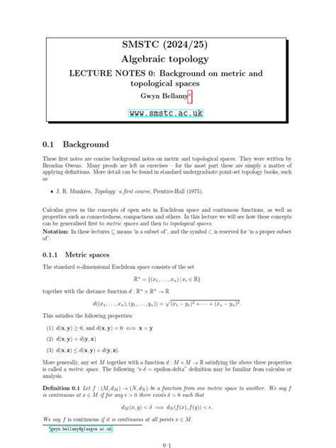 Alg Top Lecture0 Pdf Compact Space Continuous Function