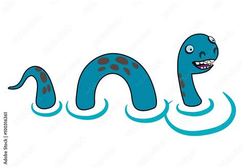 Cartoon Style Loch Ness Monster Stock Vector Adobe Stock