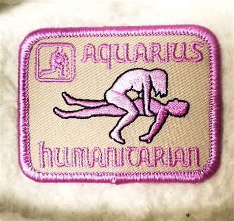 Vintage Aquarius Astrology Sign Sex Position Embroidered Etsy