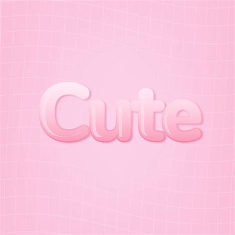 Free Photo Cute In Word In Pink Bubble Gum Text Style