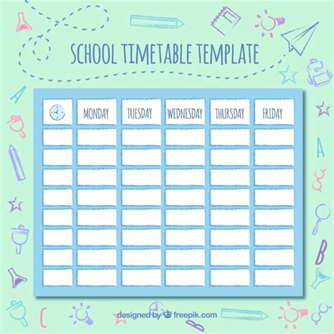 Free Vector Cute School Schedule