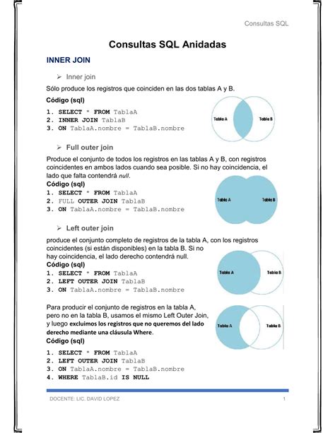 Instructivo De Consultas Multitabla Sql 2020