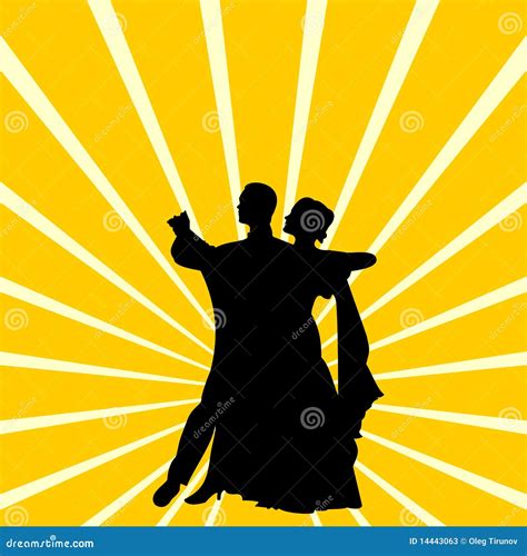 Silhouette A Couple Dancing Waltz Stock Vector Illustration Of Gens Music