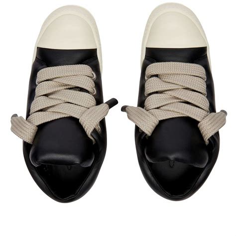 Rick Owens Womens Jumbo Lace Padded Low Sneakers In Black Rick Owens