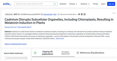 Cadmium Disrupts Subcellular Organelles Including Chloroplasts Resulting In Melatonin