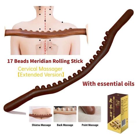 Massage Stick Wood Guasha Massager Slimming Waist Shoulder Massage