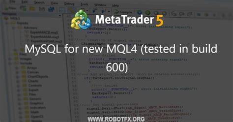 Mysql For Mql4 With Metatrader 4 Alice Wonders Posted On The Topic