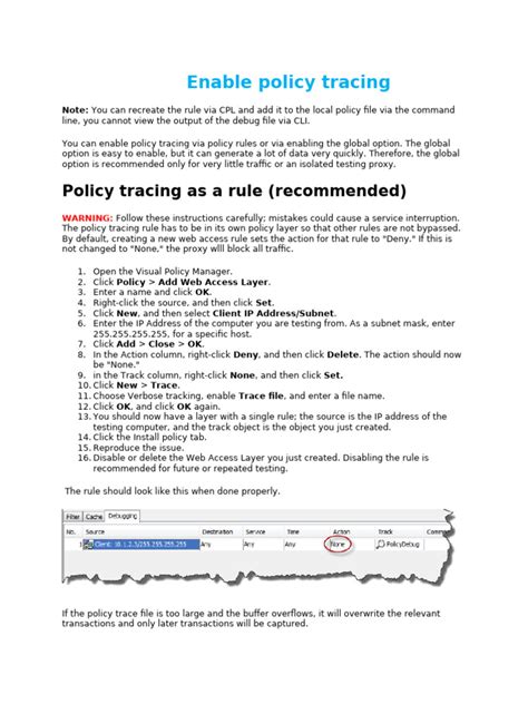 Enable Policy Tracing Pdf Proxy Server Transport Layer Security