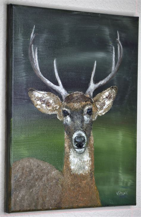 Deer Original Oil Painting X In Etsy