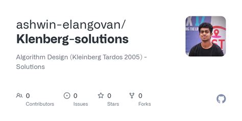 Github Ashwin Elangovanklenberg Solutions Algorithm Design