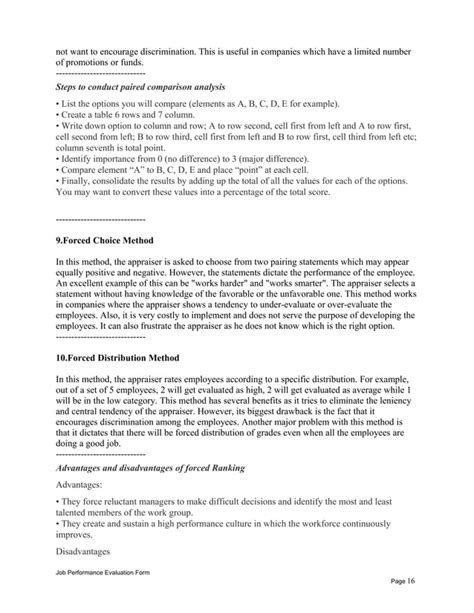 Executive Chefs Performance Appraisal