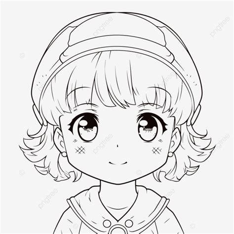 Simple Anime Girl Lineart