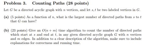 solved problem 3 ﻿counting paths 28 ﻿points let g ﻿be a